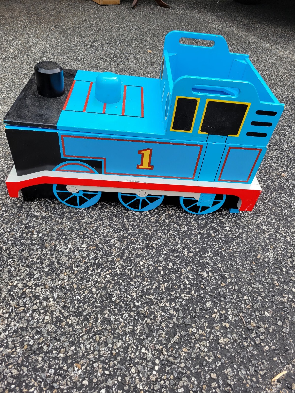 Vintage Thomas the Train Wooden Wood Toy Box Large Good Used Cond NO ...