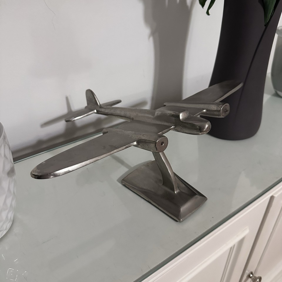 Vintage Deco Aluminum Airplane/Plane Model Tabletop Desk Sculpture ...