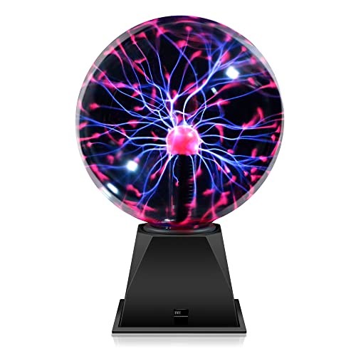 Plasma Ball Lamp 5 inch Science Ball Touch & Sound Sensitive Plasma ...