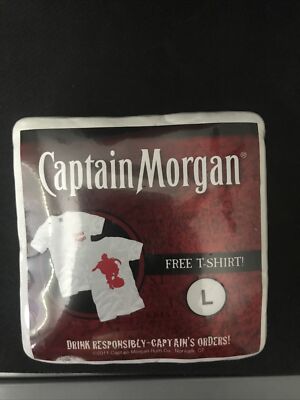Captain Morgan Promo Shirt Large In Plastic Wrap Expand When Opened | eBay