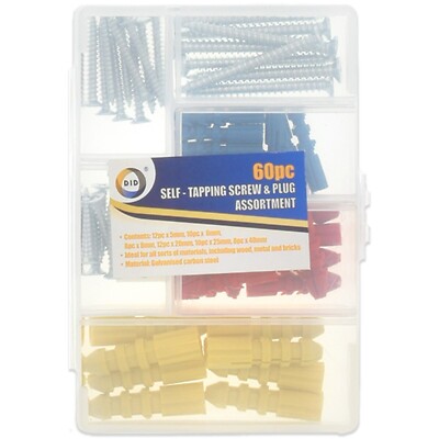 NAIL/SCREW/PLUG ASSORTED SET Tack Rawl Wall Anchor Galvanised Wood ...