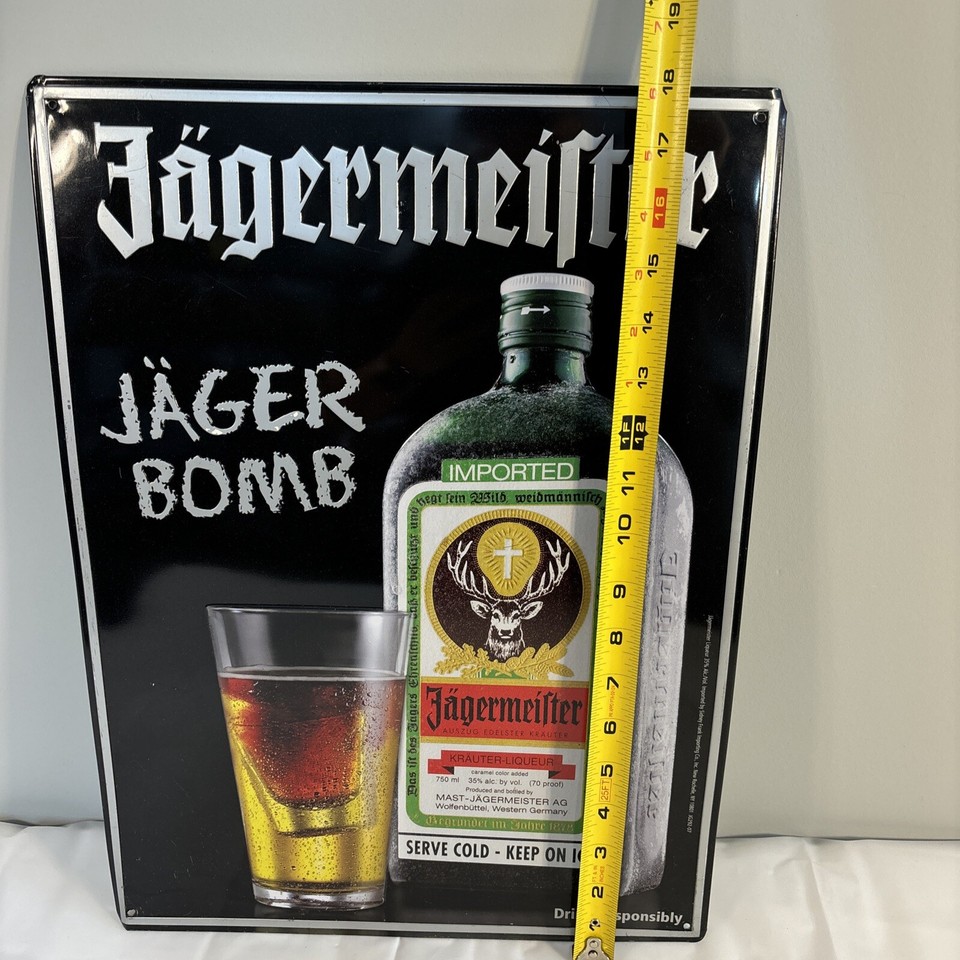 Jagermeister Jager Bomb Tin Metal Bar Man Cave Wall Sign 13.5” x 18” | eBay