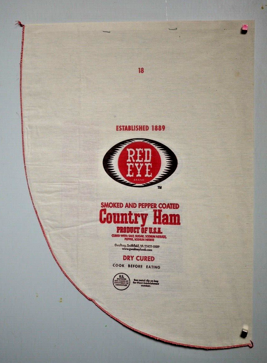 XX LARGE Vintage CLOTH Sack Bag, RED EYE COUNTRY HAM, GWALTNEY ...