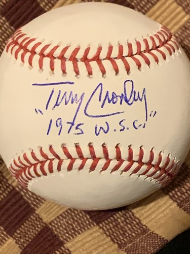 TERRY CROWLEY 1975 WSC (Rare) Signed OMLB Cincinnati Reds Ball Big Red ...