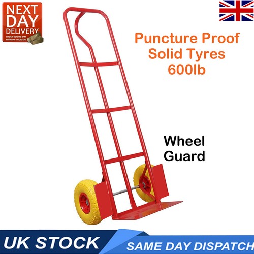 Sack Truck with Hard Yellow Wheels Heavy Duty Trolley w/ Tyre Guard ...