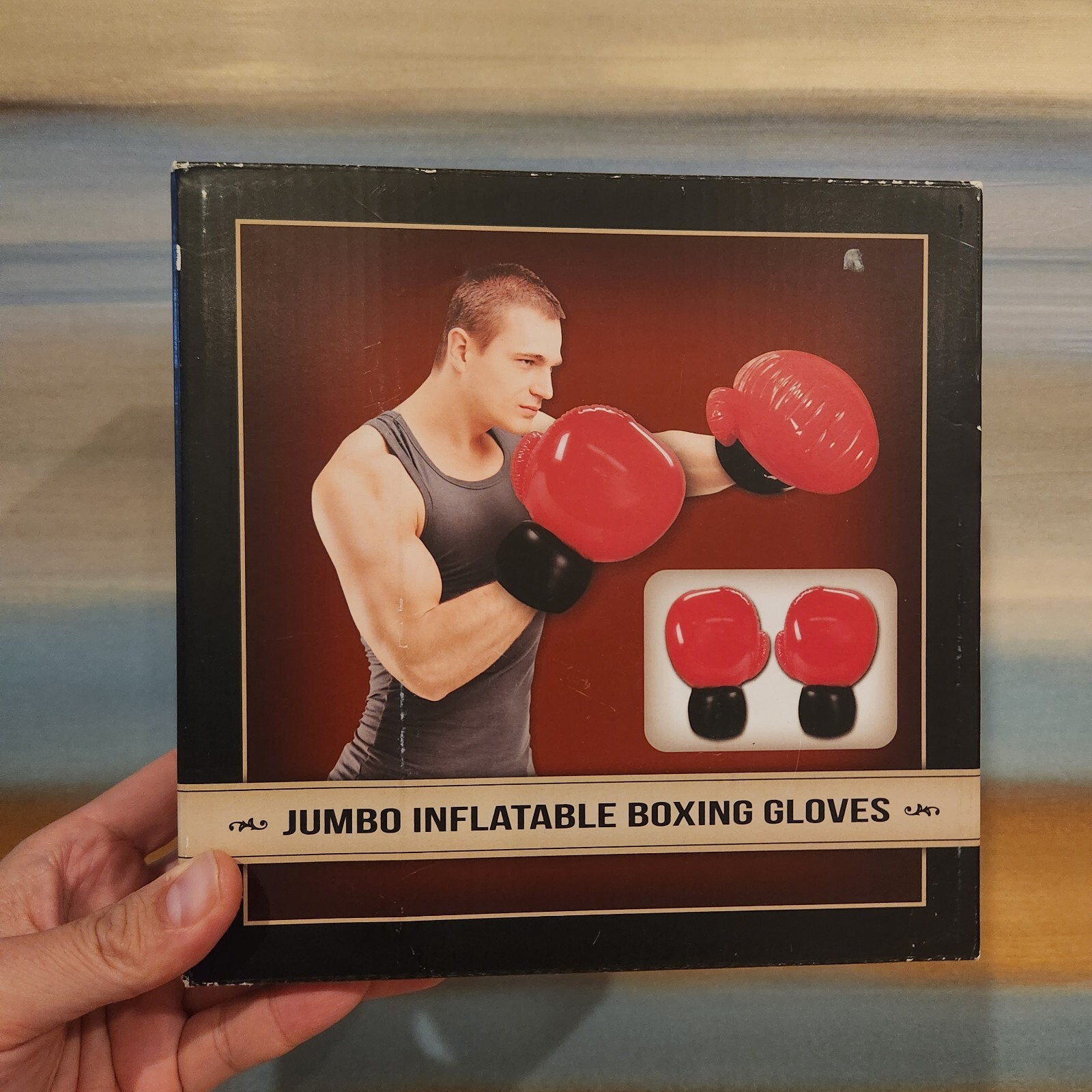 Jumbo Inflatable 1 Pair Boxing Gloves 23.5” X 16” Inflated Toy Blow-up ...