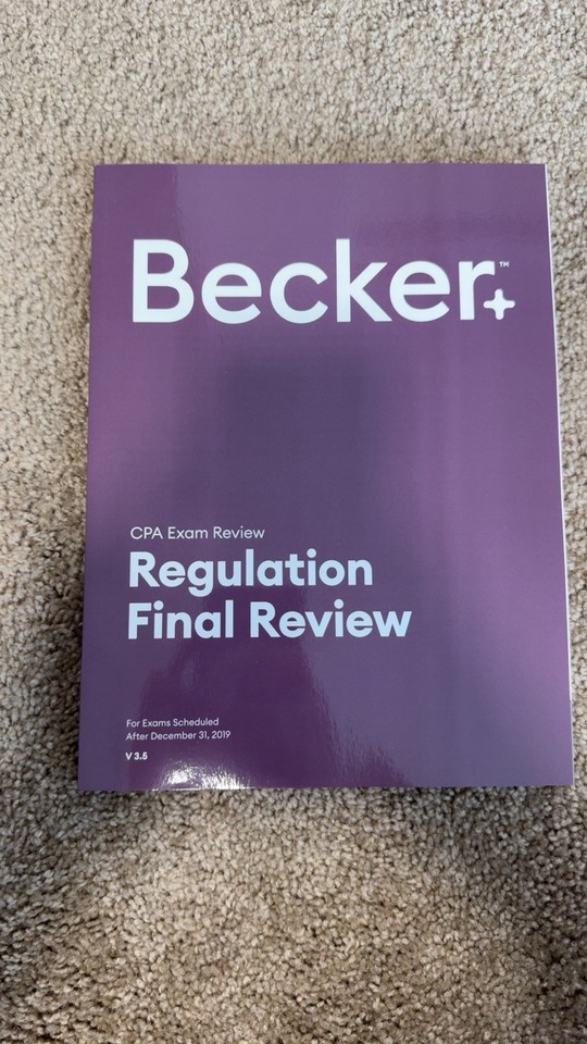 Becker CPA Exam Review V 3.5 Regulation Textbook and Final Review Set ...