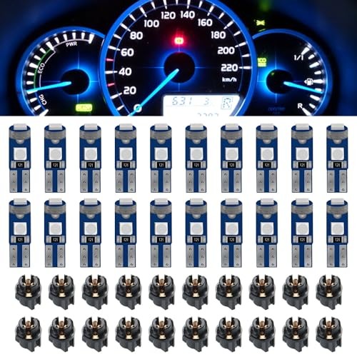 20PCS T5 Dashboard LED Light Bulbs, 37 74 2721 Instrument Cluster Super ...