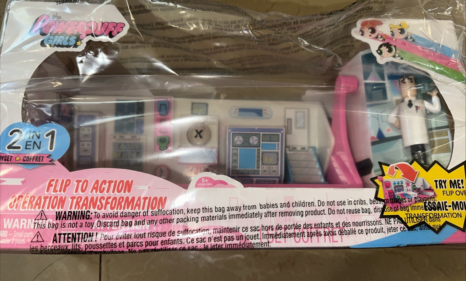 PowerPuff Girls 2 In 1 Flip To Action Lab Playset Bubbles & Professor ...