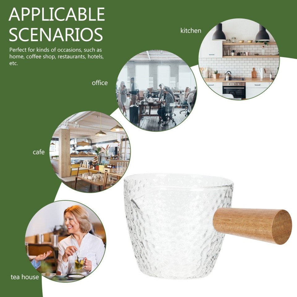 Small Milk Frothing Pitcher Glass Creamer Transparent Coffee Bar ...