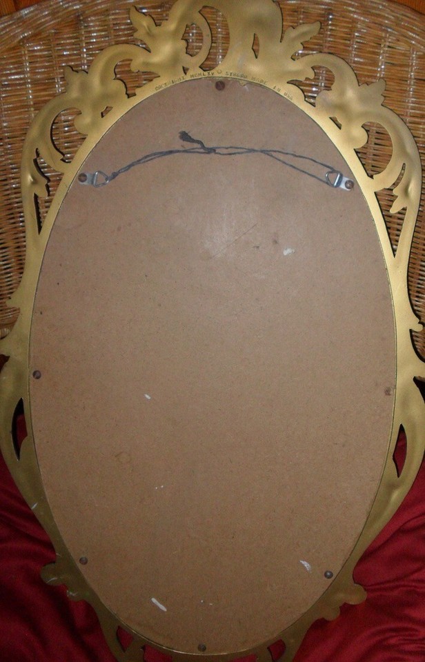 1965 Syroco Oval Wall Mirror Gilt Frame Hollywood Regency 30x16 | eBay
