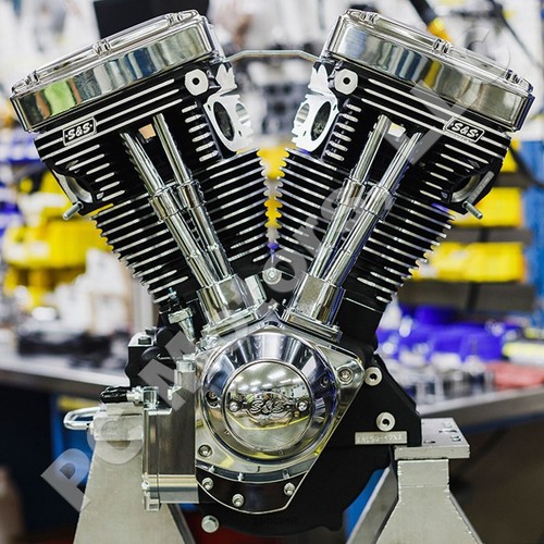 S&S CYCLE 124” LONG BLOCK EVO ENGINE W/ 640 CAM; WRINKLE BLACK FINISH ...