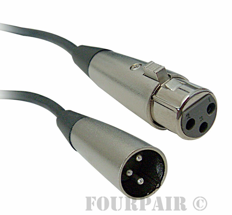 10ft - Shielded 3-Pin XLR Extension Microphone Mic Audio Cable Cord ...