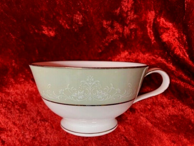 VINTAGE NORITAKE "MAUREEN" TEA/COFFEE CUP WHITE/SAGE/PLATINUM VERY GOOD ...