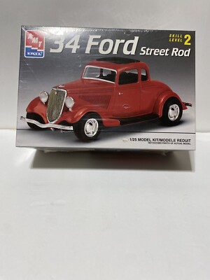 Vintage AMT ‘34 Ford Street Rod Model 1/25 Scale Kit #6686 Factory ...