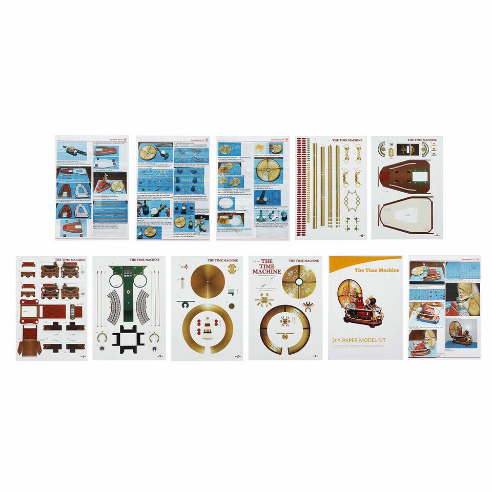 7.9" Time Machine Handcraft Paper DIY Model Kit Toy Children Kid Gift ...