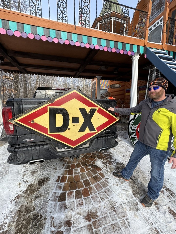 Vintage Lg Porcelain DX Diamond Motor Oil Gas Gasoline Sign 70 x 39 ...