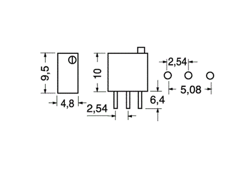 10 pz Trimmer multigiro 50 Kohm 25 giri - 10 pezzi 50K multigiri ...
