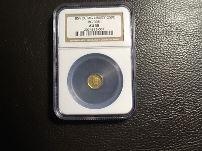1854 Octag.Liberty Gold 50C BG 308 NGC AU 58 R4 | eBay