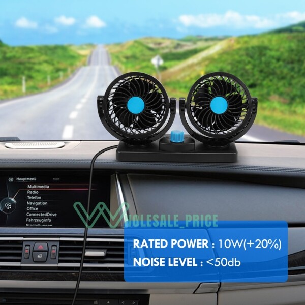 Electric Auto Car Van Cooling Fan Dashboard Air Con Cooler 1/2 Head ...