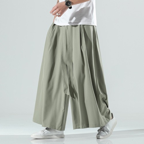 Chinese Men Trousers Pants Slacks Wide-leg Straight Tang Suit Casual ...