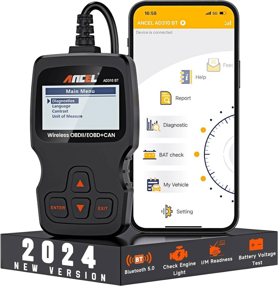 ANCEL AD310 BT OBD2 Scanner Car Check Engine Fault Code Reader ...