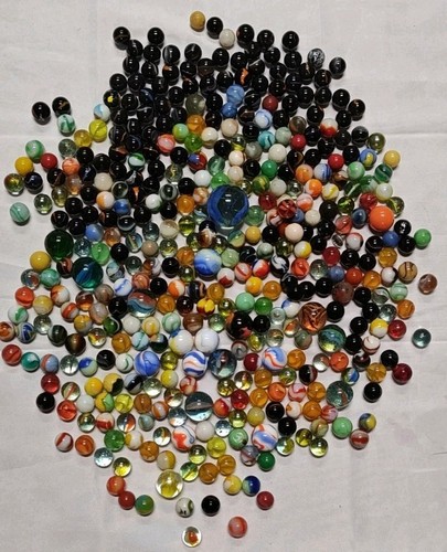 Huge Lot Of Antique Vintage Marbles Glass Swirl! Estate Lot - Over 6 ...