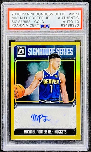 Michael Porter Jr 2018 Donruss Optic Signature Series Gold Auto RC /10 ...