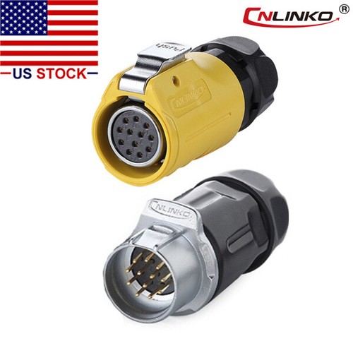 12 Pin Power Connector Cable to Cable,Female Plug w/ Male Receptacle ...