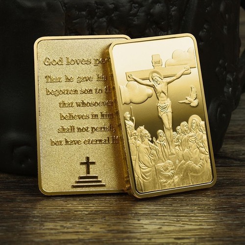 2X Christ God Bible Verse Faith Jesus Easter Commemorative Silver Gold ...