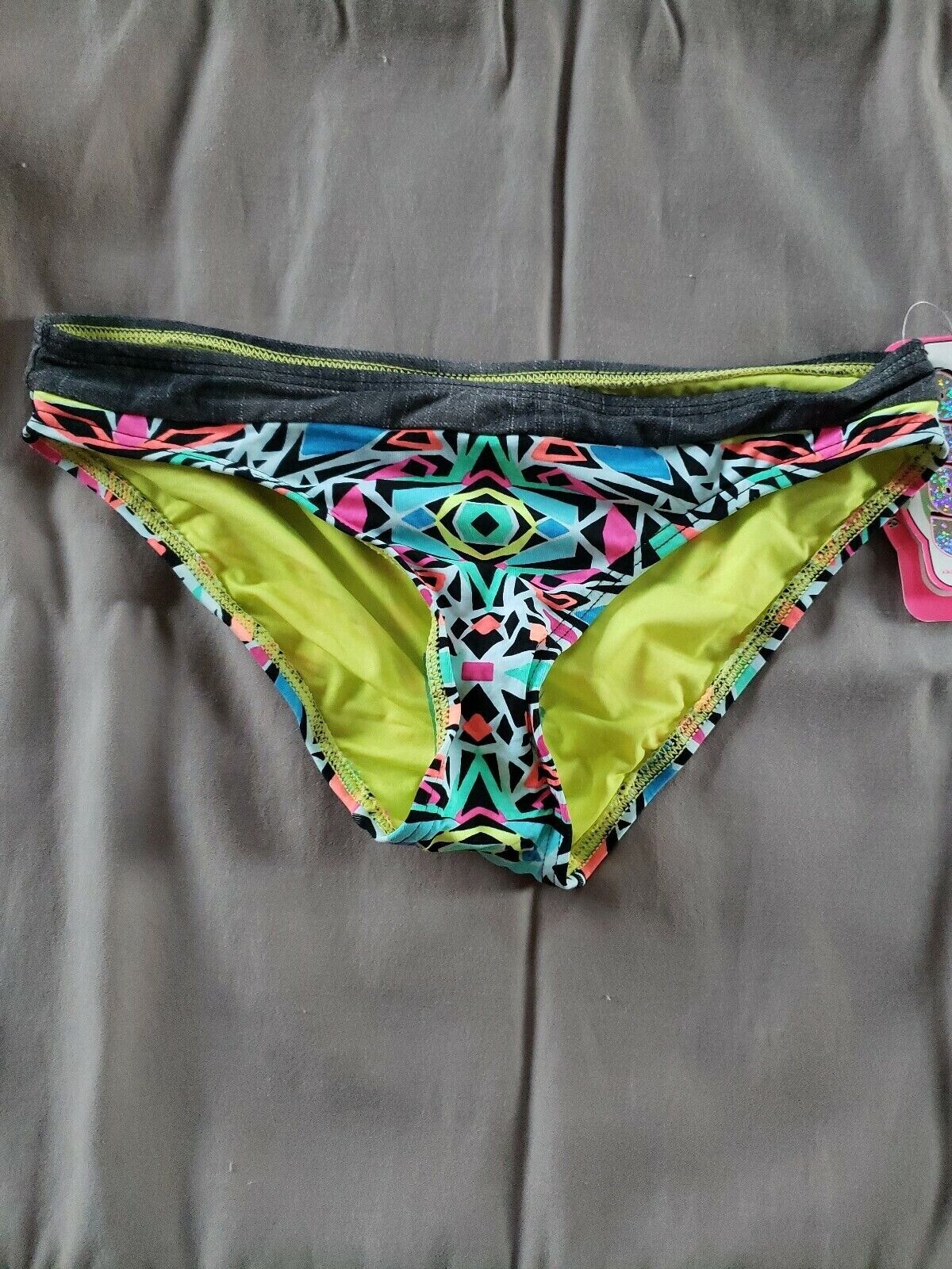 Coco Rave MULTI Geo-Print Banded-Waist Bikini Swim Bottom, US Large | eBay