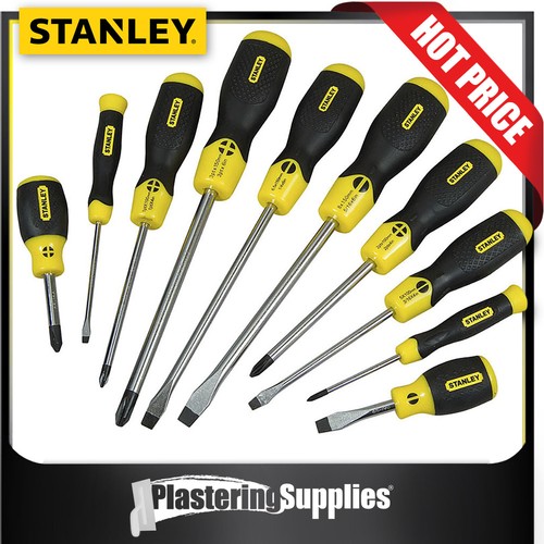 Stanley Screwdriver Set 10 Piece Magnetic Cushion Grip PHILIPS/SLOTTED ...