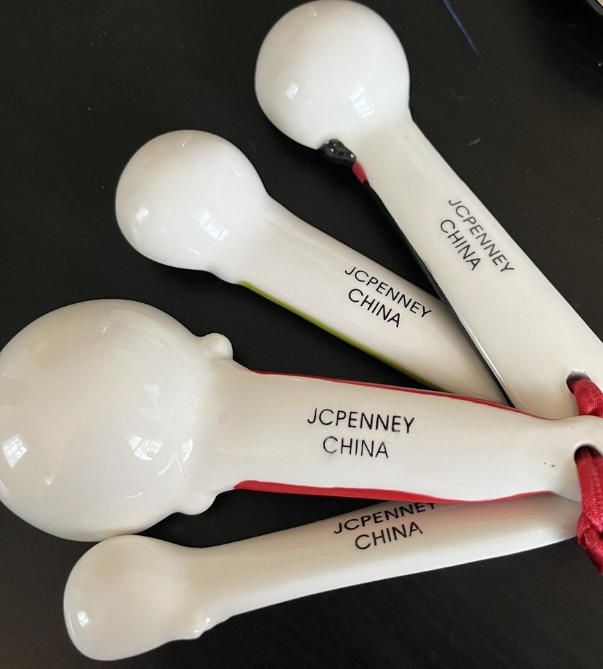 Christmas Measuring Spoons, 4 Piece Ceramic Measuring Spoon Set Kitchen ...