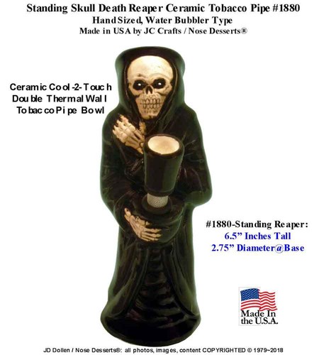 Death Grim Reaper Human Demon Skull Water Ceramic Glass Bong Tobacco ...