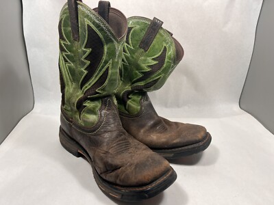 Ariat Work Western Leather Boots Brown / Green Size 12D | eBay