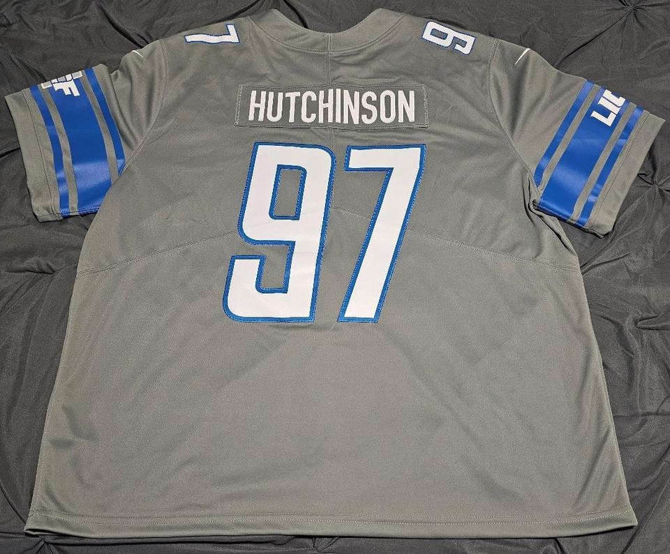 Aidan Hutchinson #97 Detroit Lions Nike On Field Stitched Gray Jersey ...