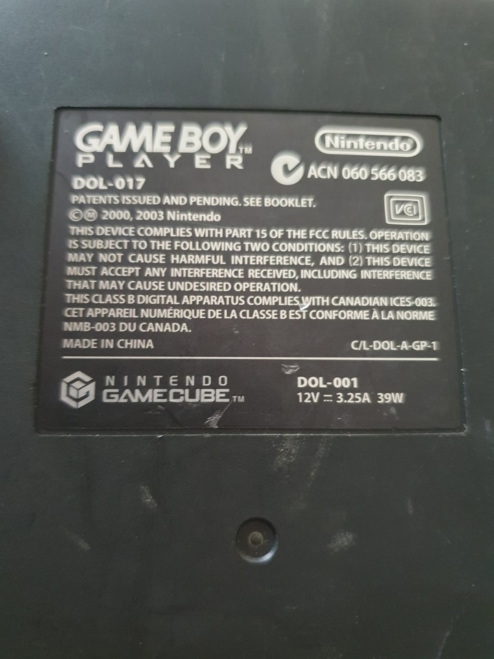 Nintendo Game Cube Game Boy Player & Start Up Disc DOL-001 PAL gamecube ...