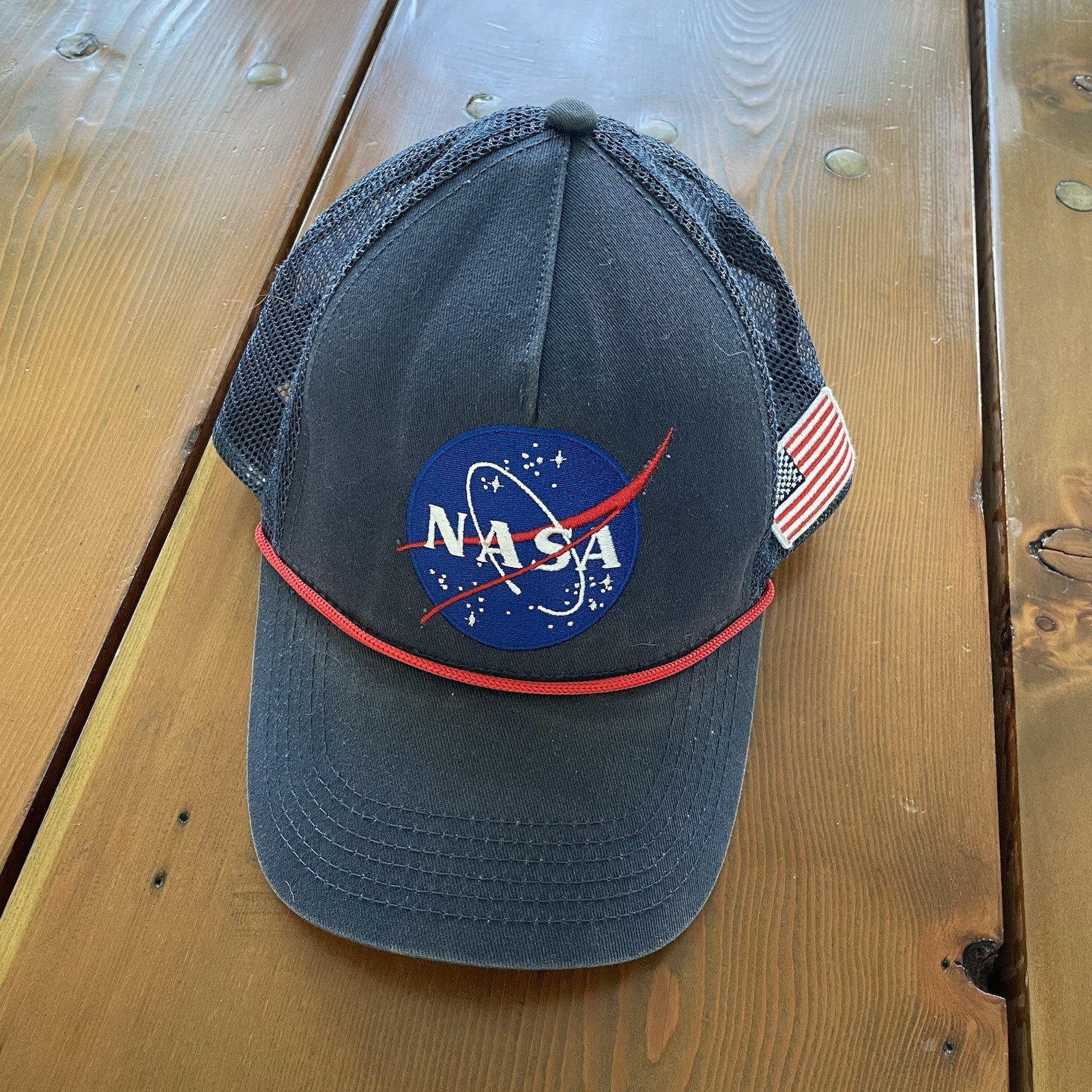 Vintage NASA Space Patch American Flag SnapBack Base… - Gem