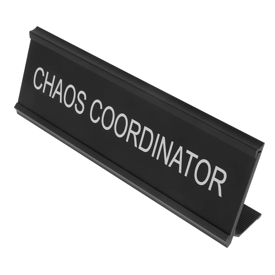 Position Card Chaos Coordinator Office Decor Desk Sign Funny Signs Work ...
