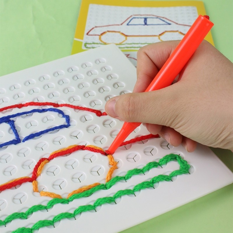 Colorful Rope Threading Board Toy for Kids Interactive Family Game ...
