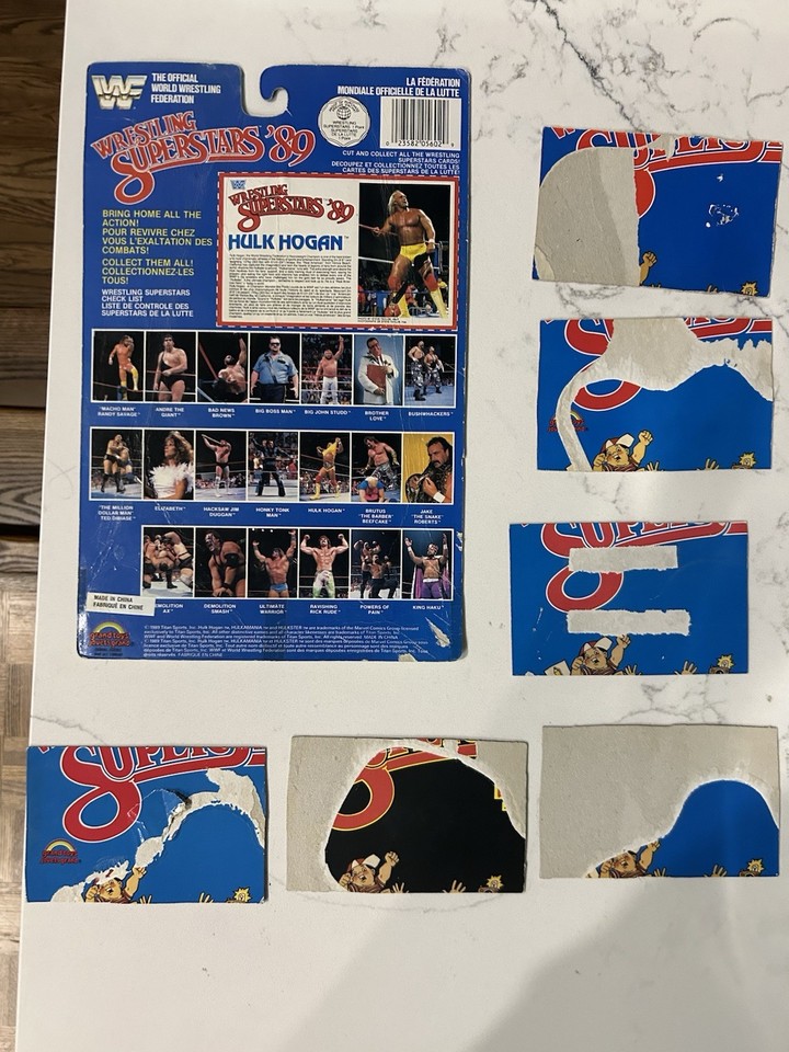 WWF LJN wrestling superstars FIGURES bio card LOT OF 7 Hogan ‘89 Full ...