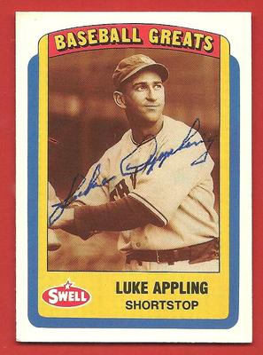 1990 LUKE APPLING ORIGINAL AUTOGRAPHED HAND SIGNED BASEBALL GREATS # 18 ...