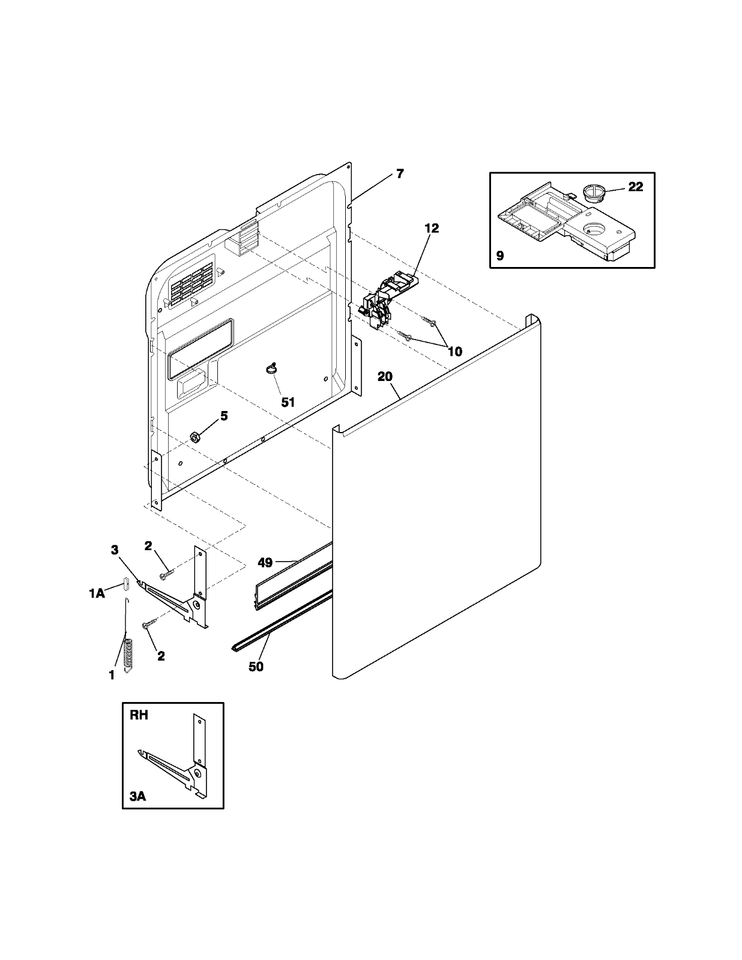 Frigidaire Dishwasher : Door Spring (154413301 / 154430501) {P4128} | eBay