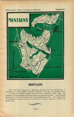 ADVERTISEMENT Burgundy Vineyard Wine Region MAP Montagny Dezize Maupoil ...