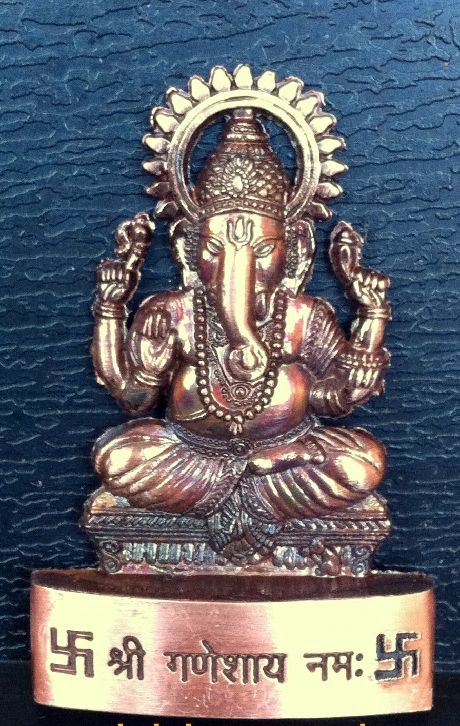 LORD GANESHA GANESH MAHARAAJ HINDU GOD ANTIQUE METAL MINI STATUE CAR ...
