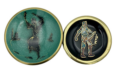 Vintage Judaica Jerusalem Israel Enamel Wall Plates Hanging Metal ...