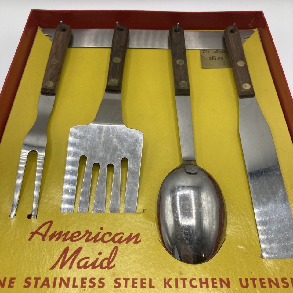 Vintage American Maid Hanging Utensils Rack Spoon Spatula Flipper Fork ...