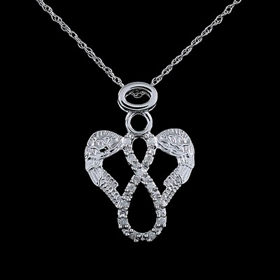 Natural Diamond fity Angel Pendant W/18" Cha 14k Gold Plated Sterlg ...