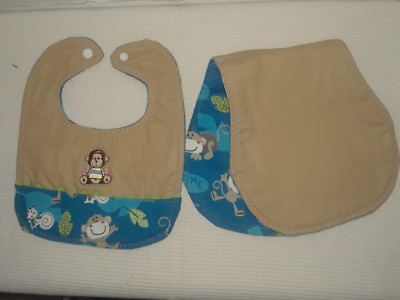 Baby Bib and Burp Cloth Set, NB to 6 Month, Reversible | eBay
