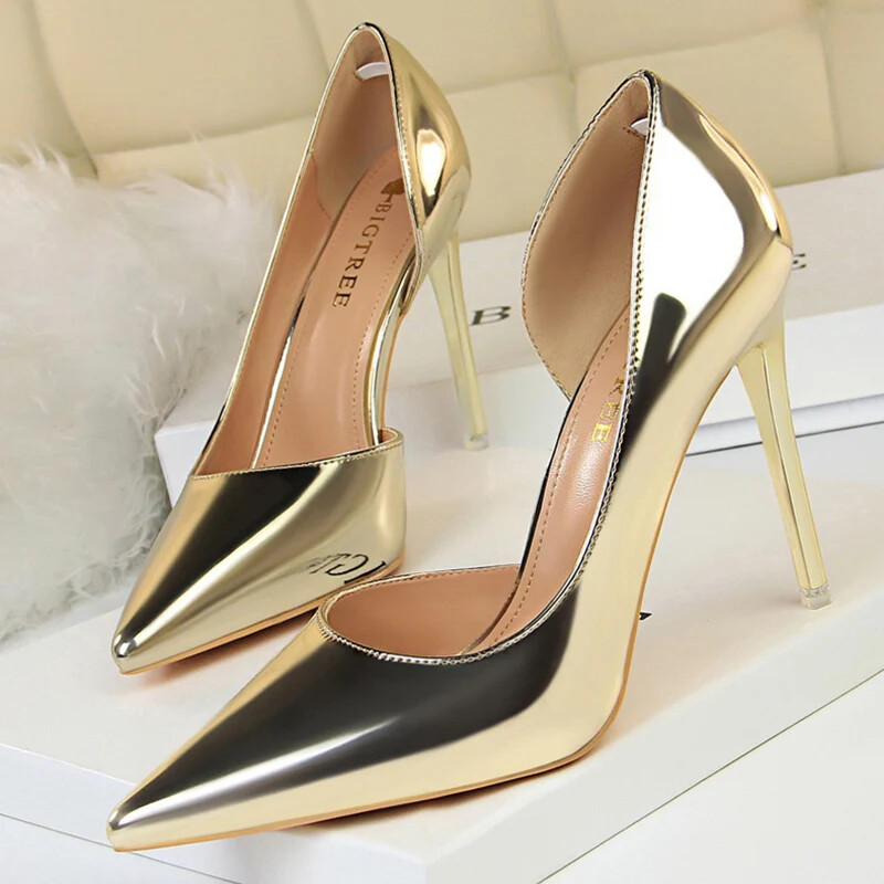 New Women 10.5cm High Heels Pointed Toe Thin Heel Pumps Stilettos Party ...